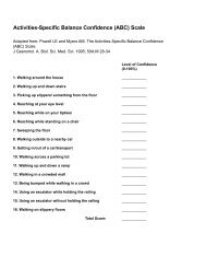 Activities-specific and Balance Confidence (ABC) Scale