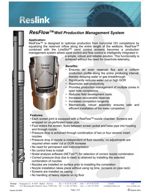 ResFlow™Well Production Management System - Mansfield Energy