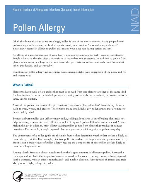 Pollen Allergy - NIAID - National Institutes of Health