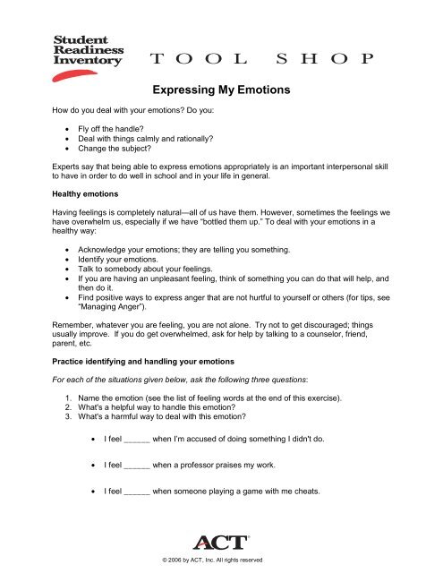 Expressing My Emotions - ACT