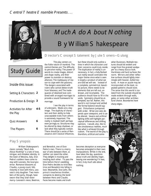 Much Ado About Nothing By William Shakespeare - Central ...