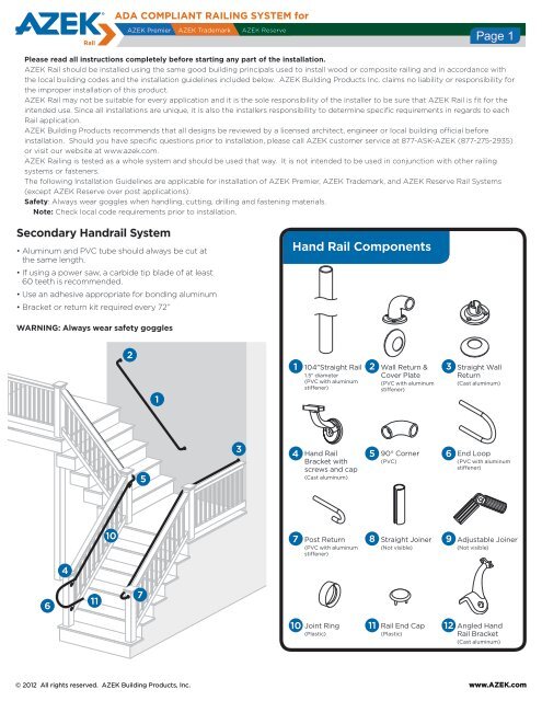 AZEK Rail ADA Handrail Installation Guide