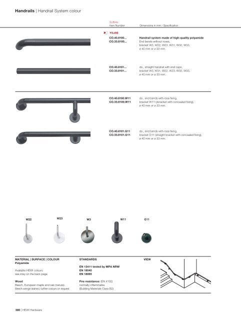 Handrails | Handrail System colour - HEWI
