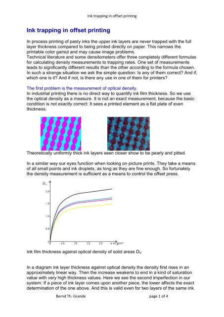 Ink trapping in offset printing - Offset-Druck-Farben