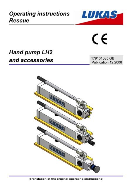 Operating instructions Rescue Hand pump LH2 and accessories