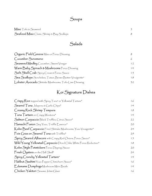 Full Menu - Planet Hollywood Resort & Casino