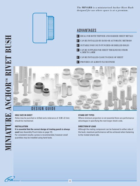 MINIATURE ANCHOR RIVET BUSH - WP FASTENERS