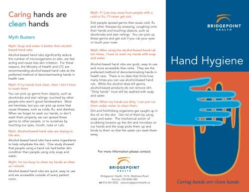 Hand Hygiene brochure - Bridgepoint Health