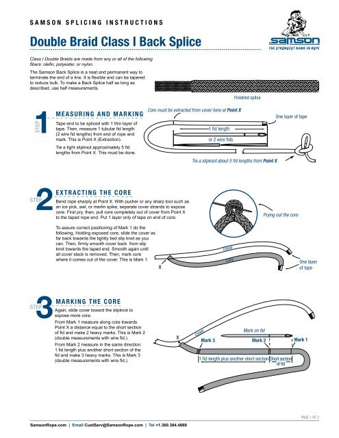 Double Braid Class I Back Splice - Samson Rope