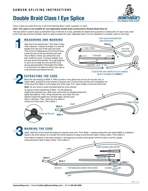 Double Braid Class I Eye Splice - Samson Rope
