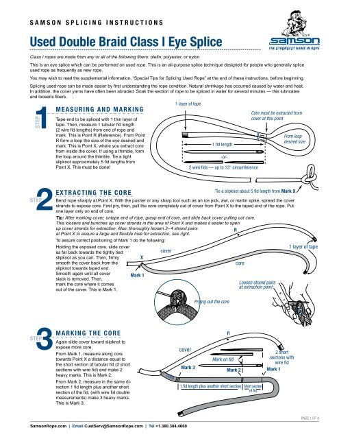 Used Double Braid Class I Eye Splice - Samson Rope