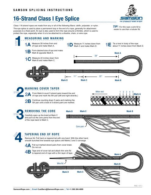 16-Strand Class I Eye Splice - Samson Rope