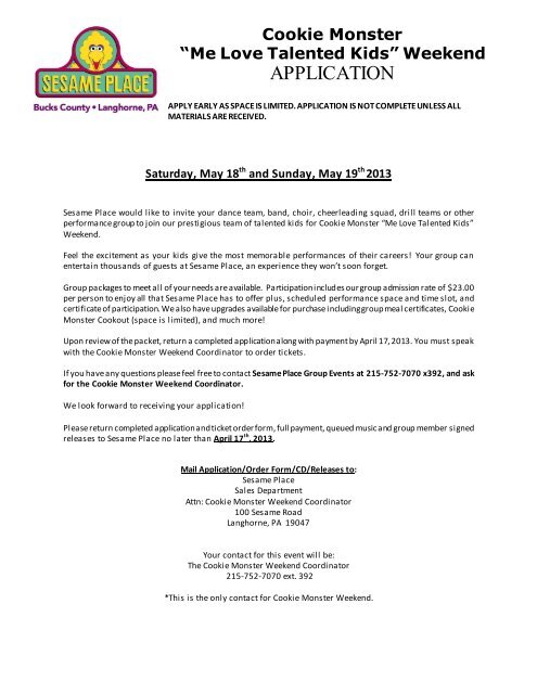 APPLICATION - Sesame Place