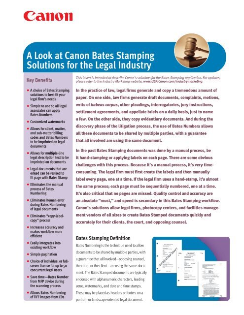 A Look at Canon Bates Stamping Solutions for the Legal Industry