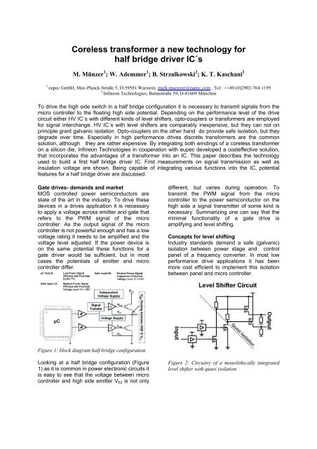 Coreless transformer a new technology for half bridge driver IC´s