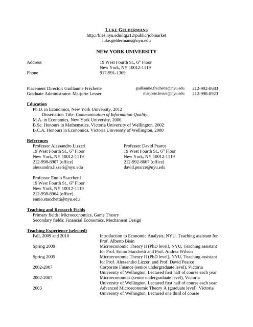 CV - Nyu - New York University