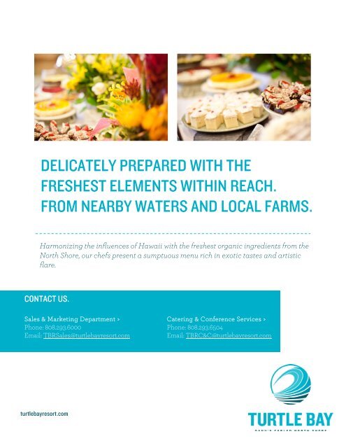 catering menus - Turtle Bay Resort