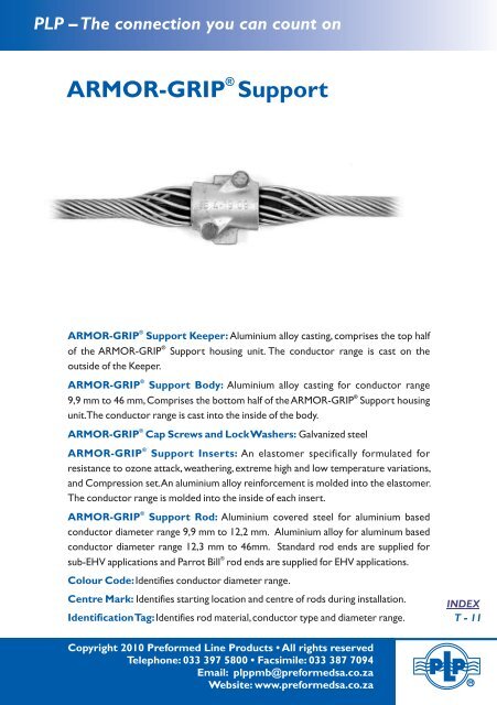 ARMOR-GRIP Support - Preformed Line Products