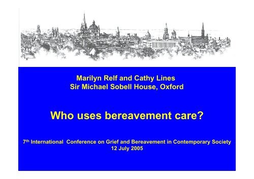 Relf, Marilyn, Lines, Cathy - Cruse Bereavement Care