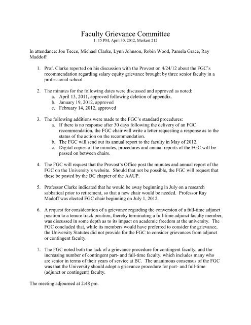 Faculty Grievance Committee