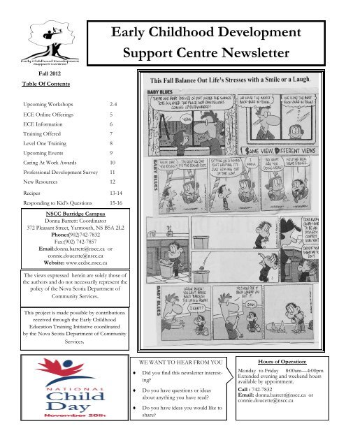 Early Childhood Development Support Centre Newsletter