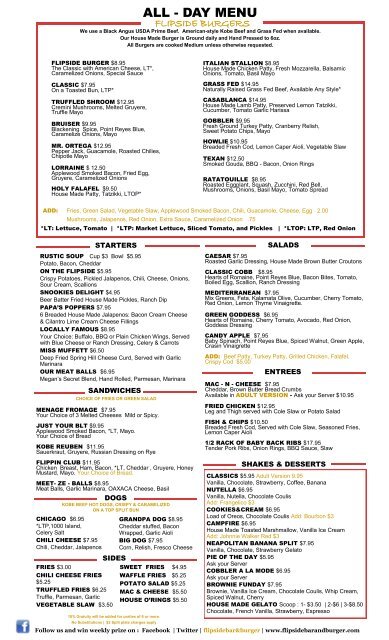 All - day menu flipside burgers - BiteClub Eats