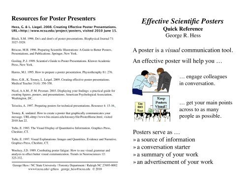 Effective Scientific Posters: Quick Reference