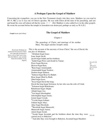 The Gospel Of Matthew - Executable Outlines