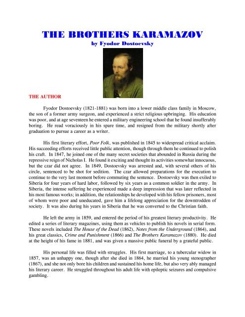 THE BROTHERS KARAMAZOV