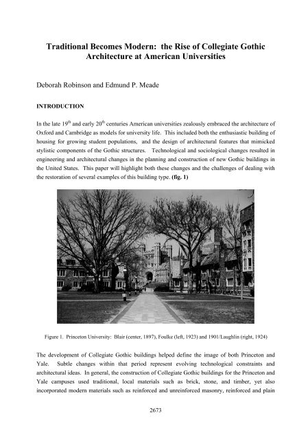 Traditional Becomes Modern: the Rise of Collegiate Gothic ...