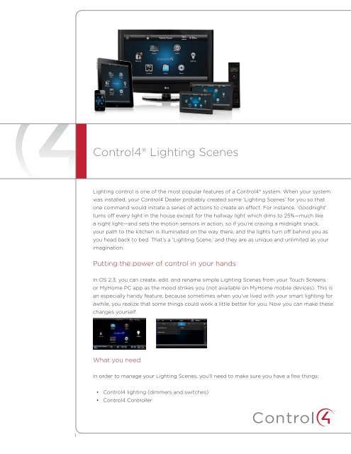 Control4® Lighting Scenes