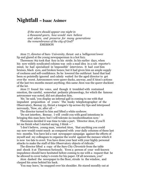 Nightfall Asimov