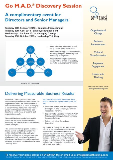 Download the Discovery Session brochure (PDF) - Go MAD Thinking