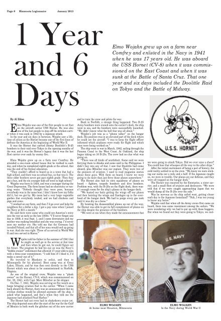 Days Elmo Wojahn grew up on a farm near Comfrey and enlisted in ...