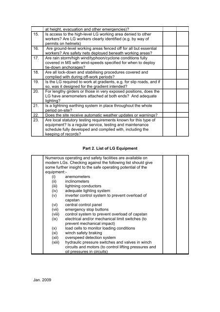 at height, evacuation and