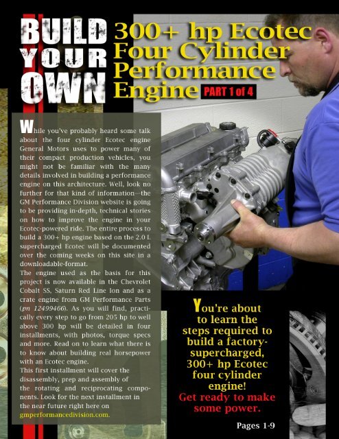 300+ HP Ecotec Four Cylinder Performance Engine - GM ...