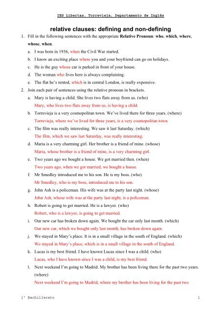 Relative Clauses Defining And Non defining Solutions Libertas