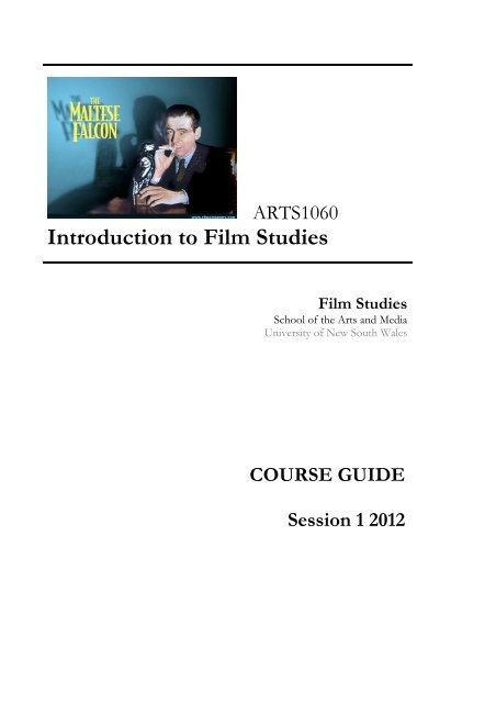 ARTS1060: Introduction to Film Studies - School of the Arts & Media ...