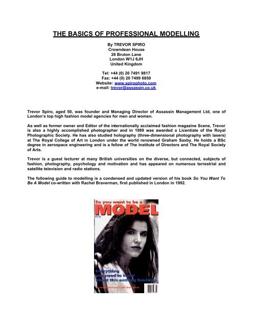 THE BASICS OF PROFESSIONAL MODELLING - Trevor Spiro