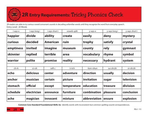 2R 2R Entry Requirements: