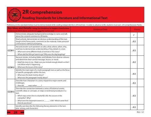 Profi ciency in the stand