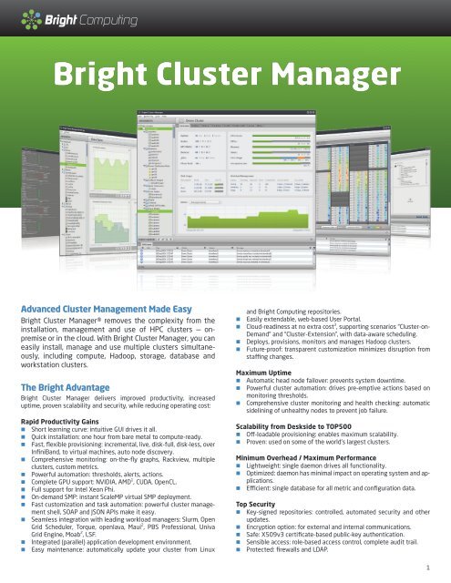 Download The Bright Cluster Manager Brochure Bright Computing