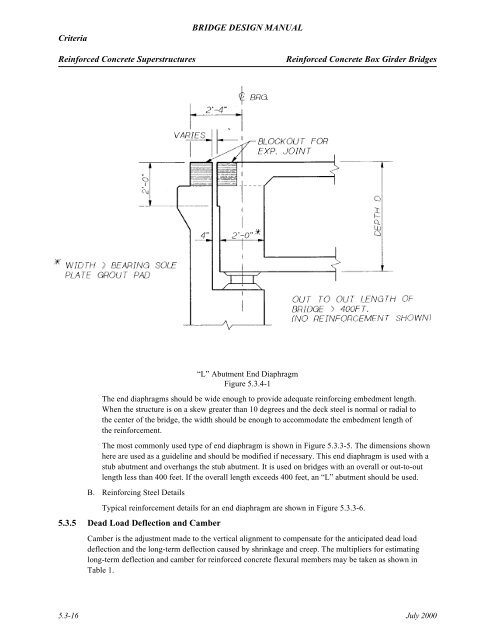 Criteria BRIDGE DESIGN MA
