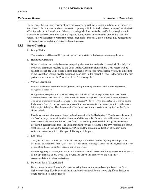 Criteria BRIDGE DESIGN MA