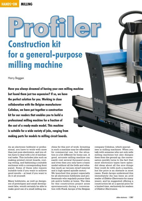 Construction kit for a general-purpose milling machine - Colinbus