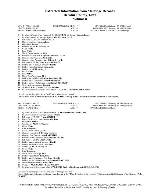 Extracted Information From Marriage Records Decatur County Iowa extracted-information-from-marriage-records-decatur-county-iowa