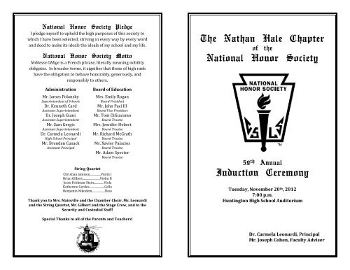 National Honor Society Induction Program