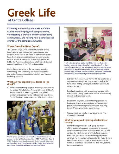 Greek Life Flyer (PDF) - Centre College