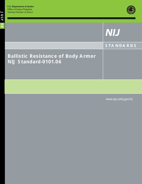 Ballistic Resistance of Body Armor NIJ Standard-0101.06 - National ...