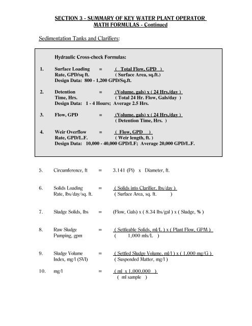 SECTION 3 - SUMMARY OF KE